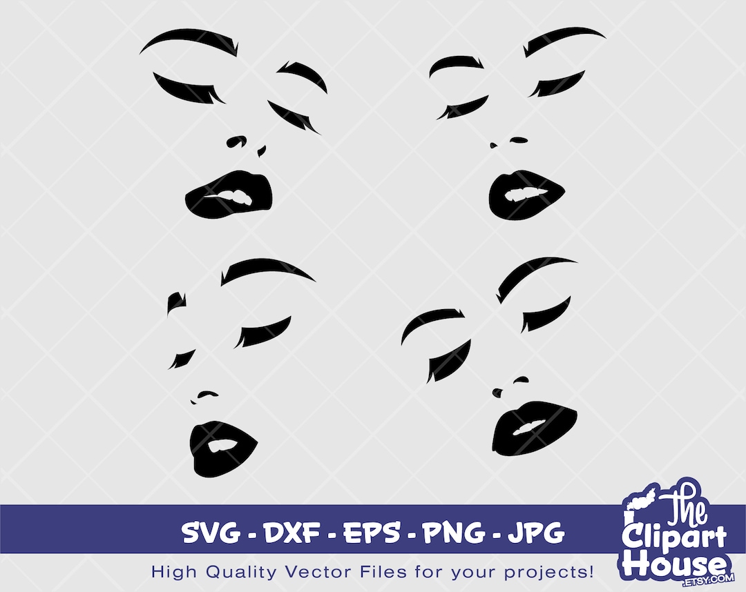Womans Faces | Digital SVG - DXF - EPS - Png - Jpg | Instant Download ...