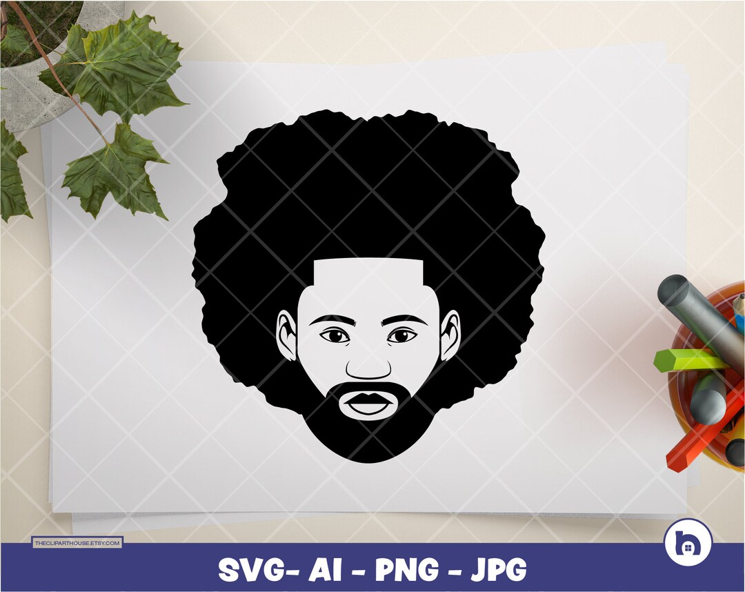 Afro Man | Digital PNG - Ai - SVG - JPG | Instant Download | Cricut ...