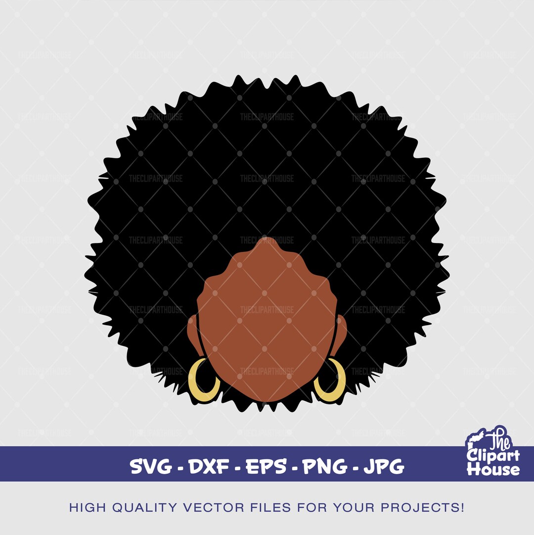 No Face Afro Woman 3, Smirk Svg, African American Svg, Black Woman Svg ...