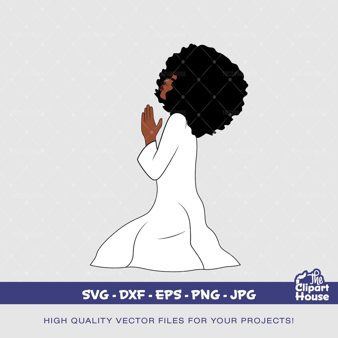 Black Angel Prayers, African American Svg, Black Woman Svg, Afro, Faith ...