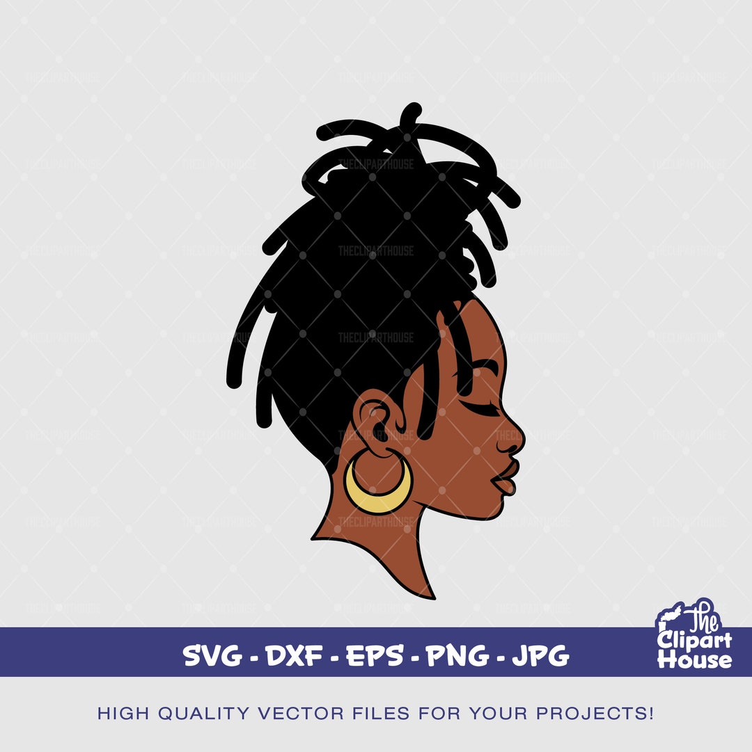 Black Woman Locs, African American Svg, Black Woman Svg, Black Girl Svg ...