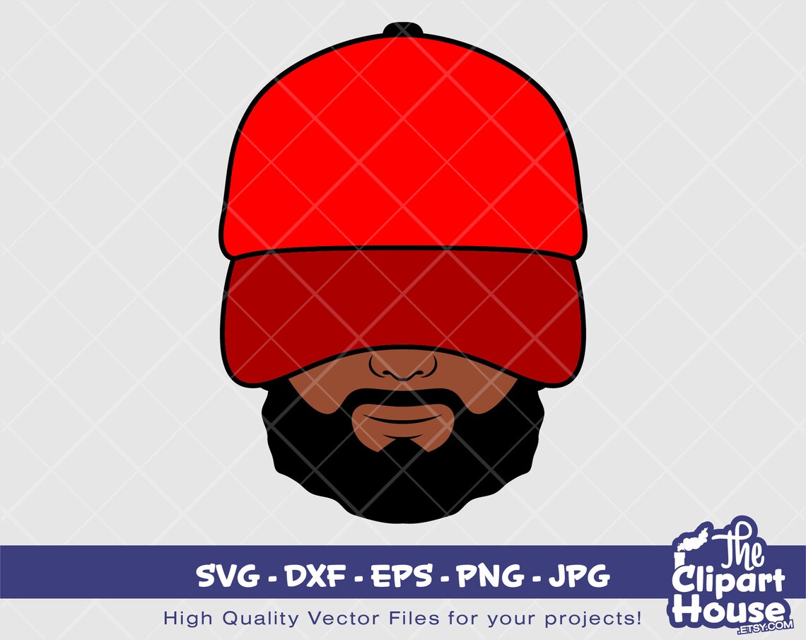 Black Man Cap Digital SVG DXF EPS Png Jpg Instant - Etsy