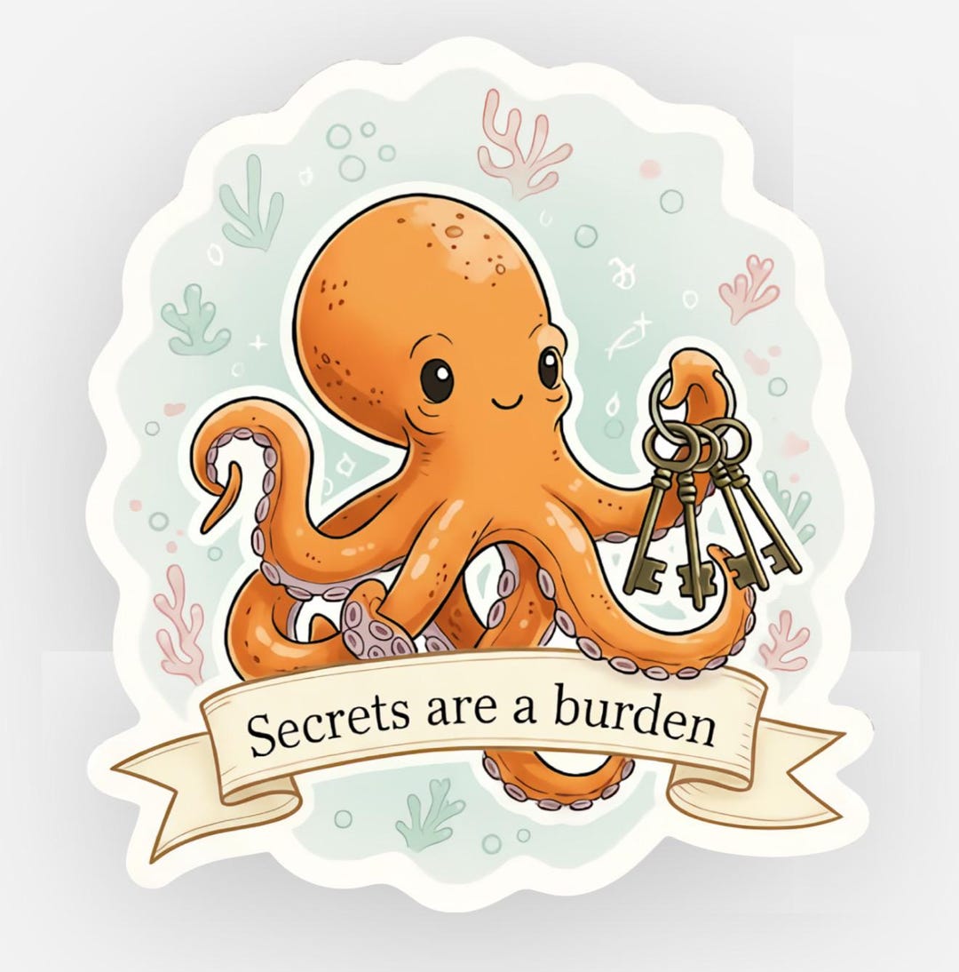 Marcellus the Octopus Sticker | "secrets Are a Burden" Quote ...