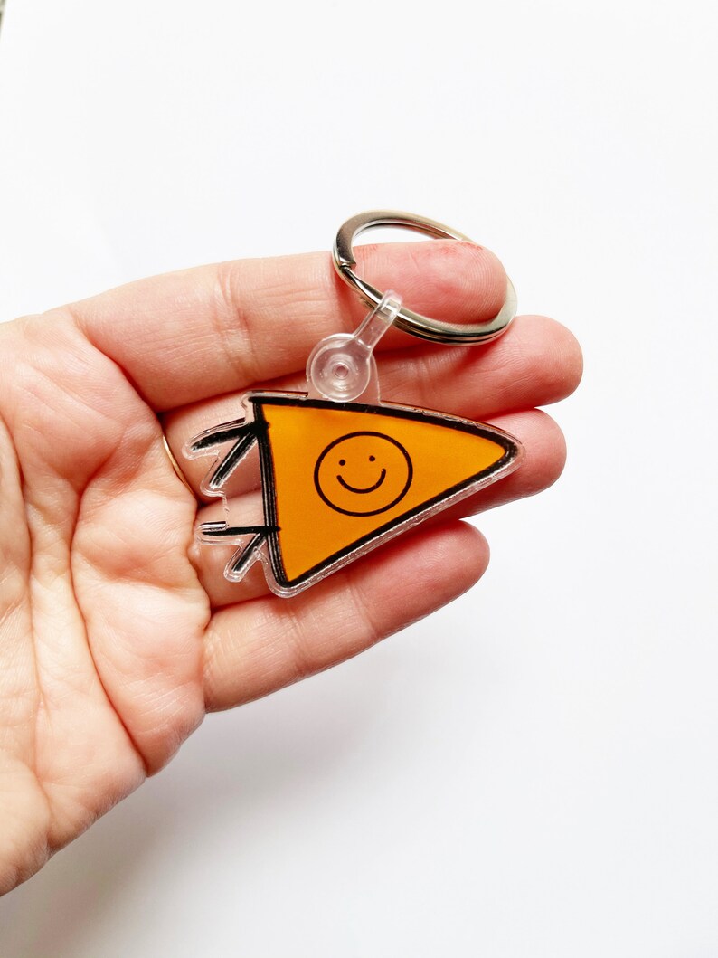 Banner Smiley Face Keychain / Gift Idea / Backpack Purse/ - Etsy