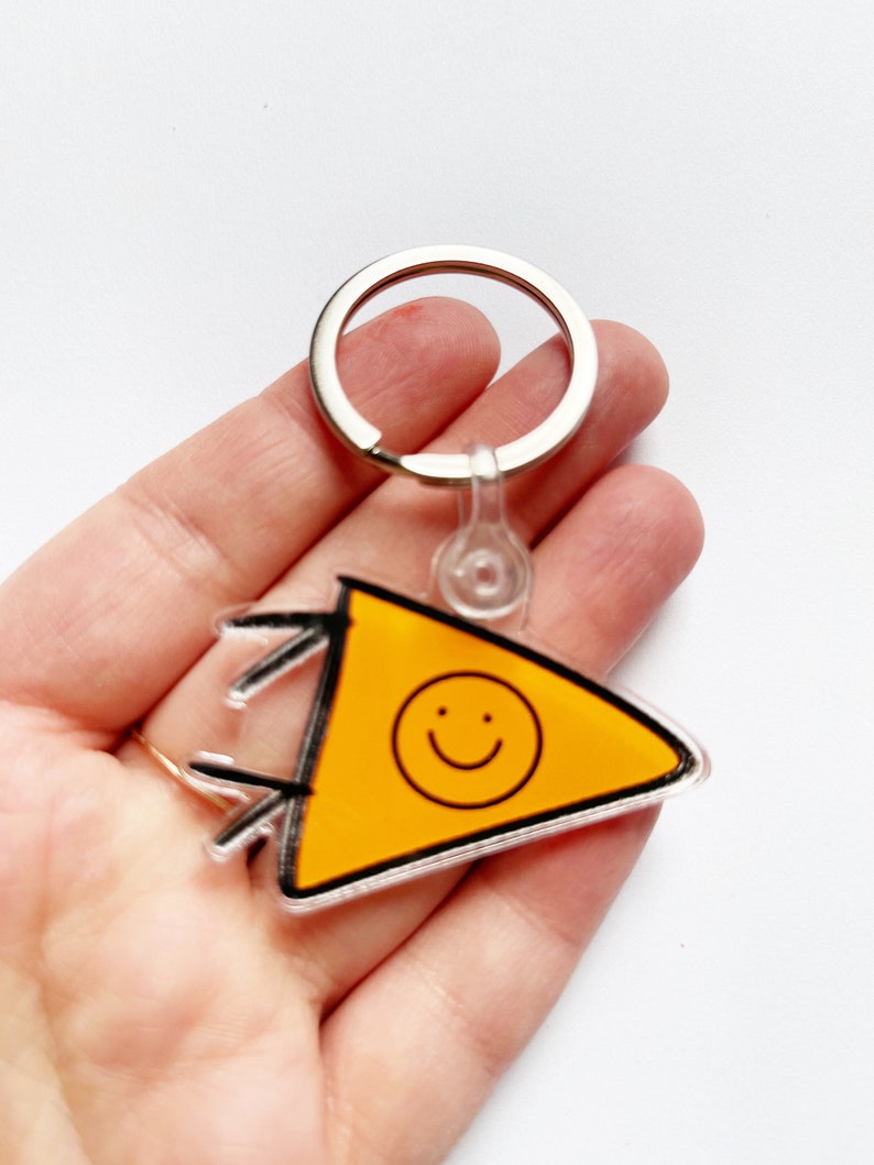 Banner Smiley Face Keychain / Gift Idea / Backpack Purse/ - Etsy