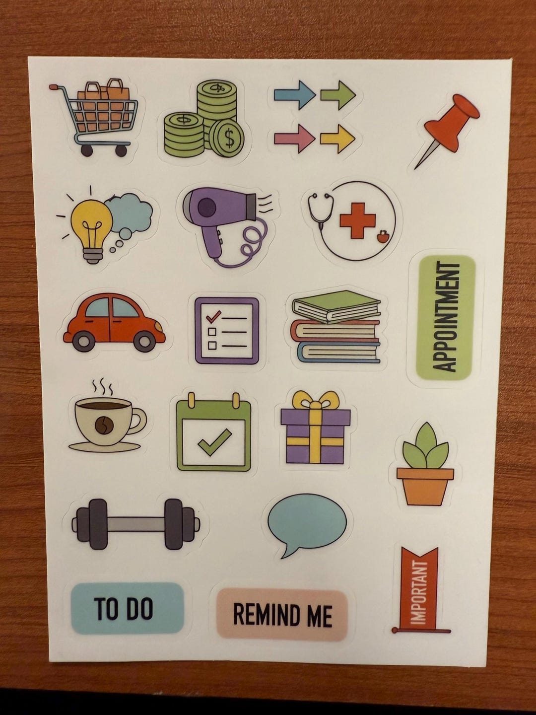 Functional Planner Icon Sticker Sheet | Daily Task Vinyl Decals for ...