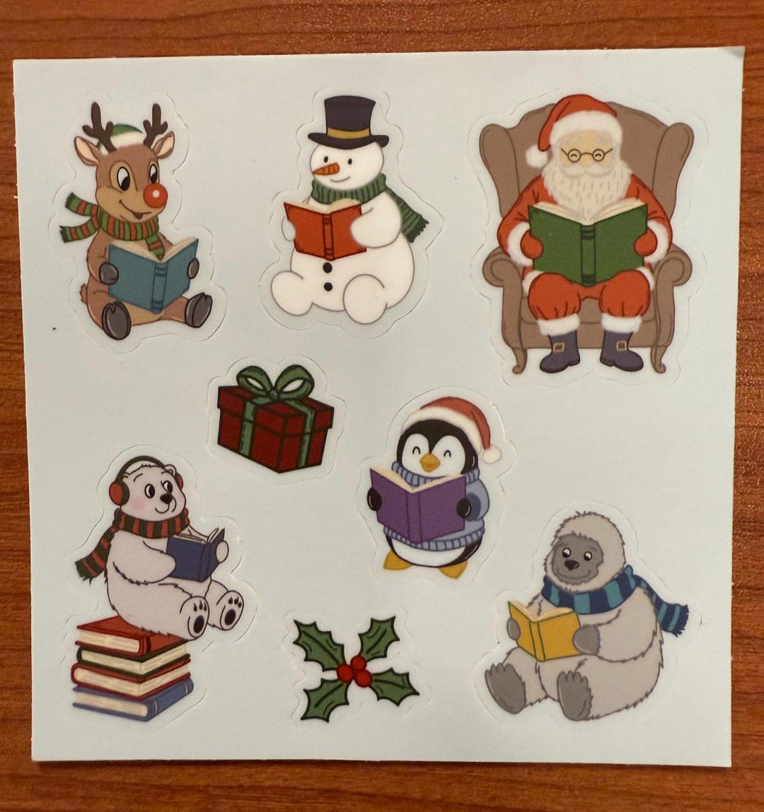 Cozy Reading Christmas Sticker Sheet 4x4 | Holiday Bookish Decals ...