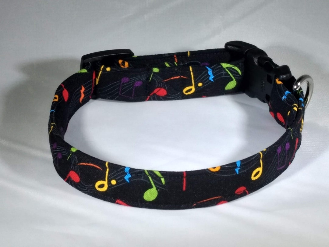 Dog Collar - Colorful Music Notes - Etsy