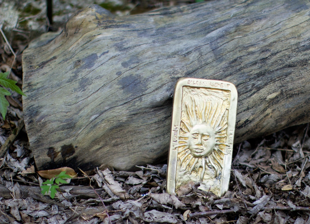 Sun Tarot Card, BRASS TABLET, Cast Metal Etteilla, Book of Thoth - Etsy