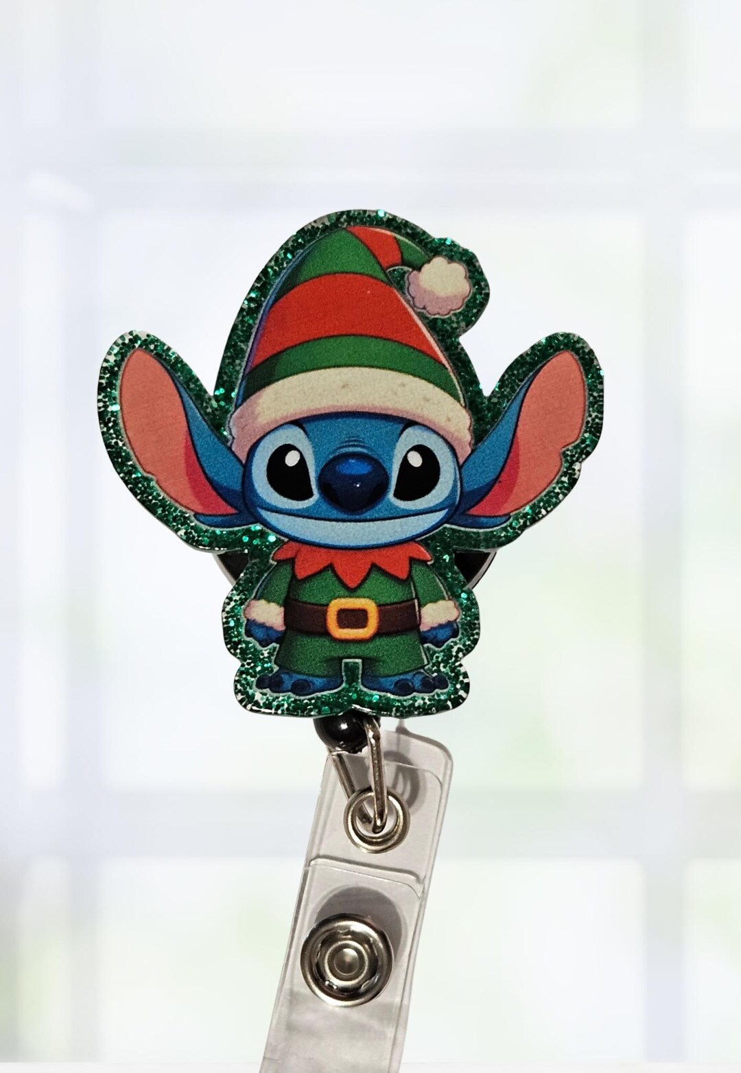 Stitch Christmas Elf Badge Reel - Etsy