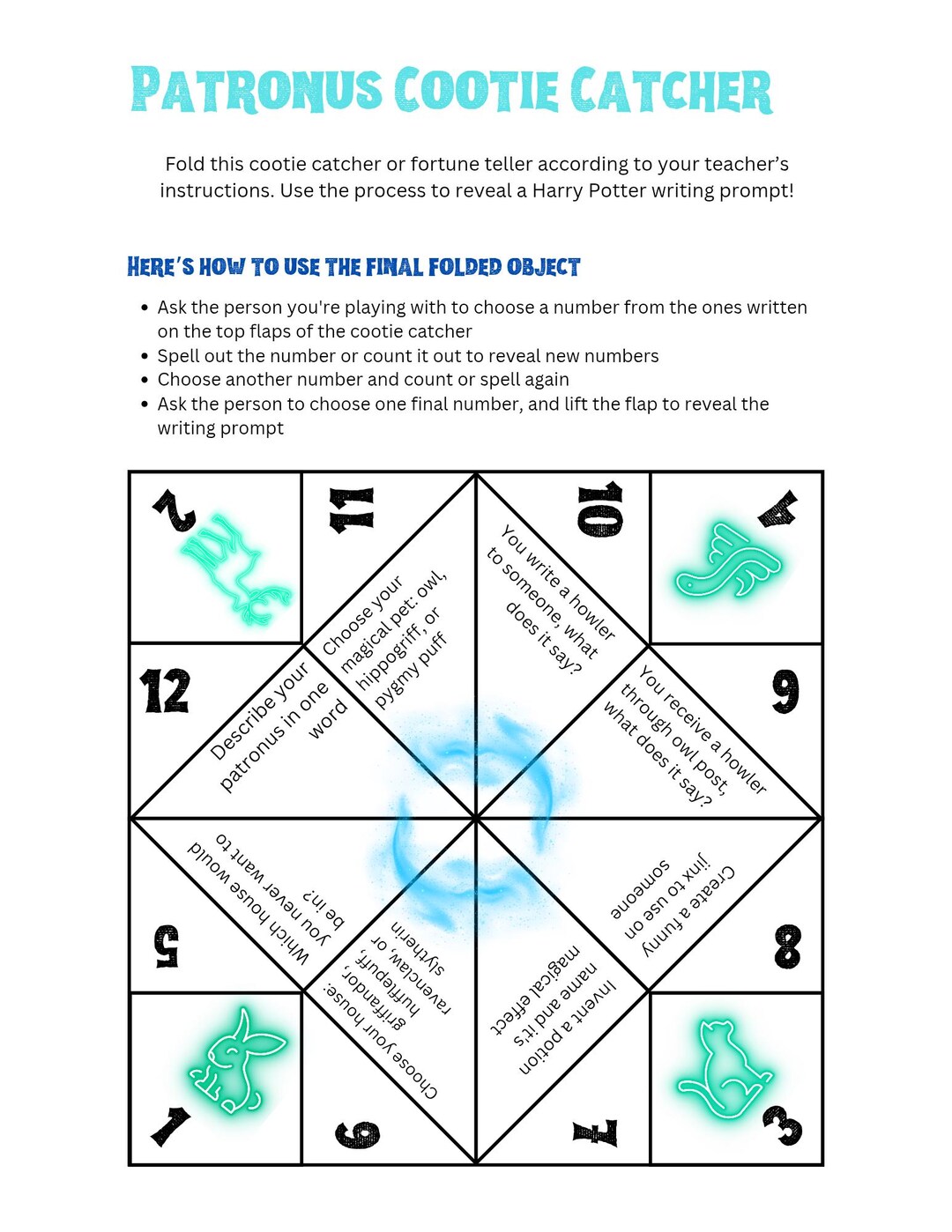 Magic Cootie Catcher! | Teacher Printables | Magical Learning for Kids ...
