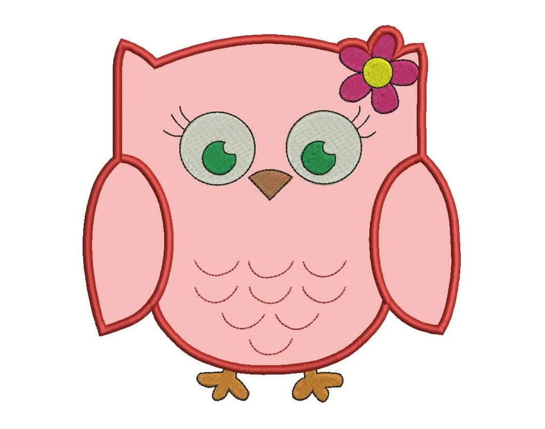 Owl Applique Design - 4 Sizes and 6 Formats - Etsy