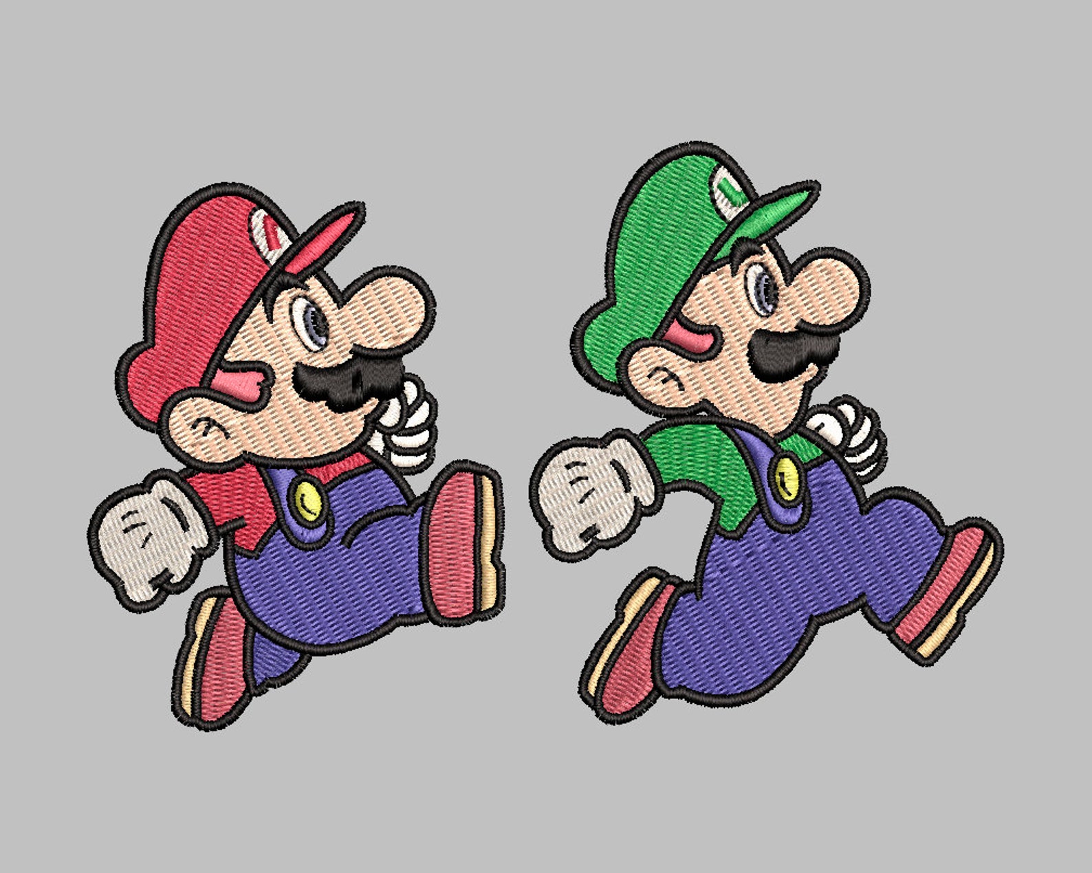 Mario & Luigi Embroidery Design 5 SIZES - Etsy