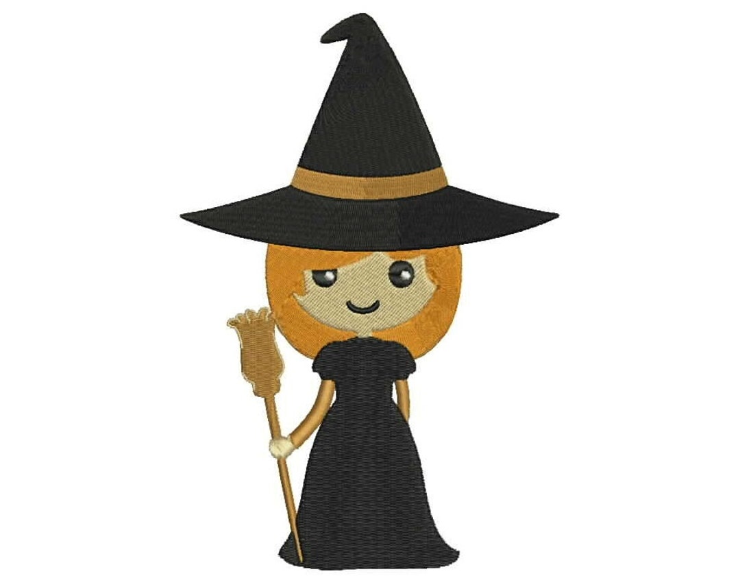 Little Witch Embroidery Design - 4 Sizes and 6 Formats - Etsy