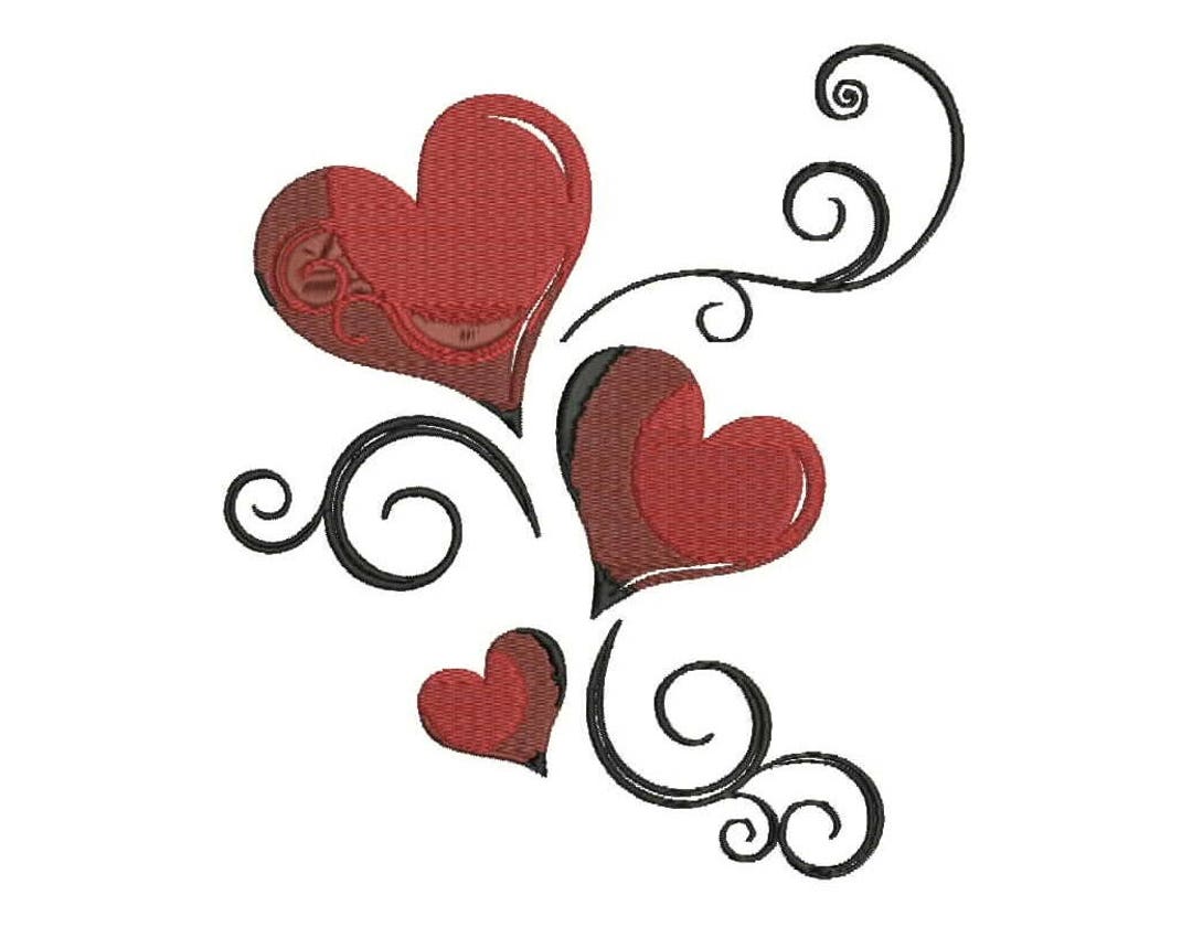Valentine's Day Embroidery Design - 4 Sizes and 6 Formats - Etsy