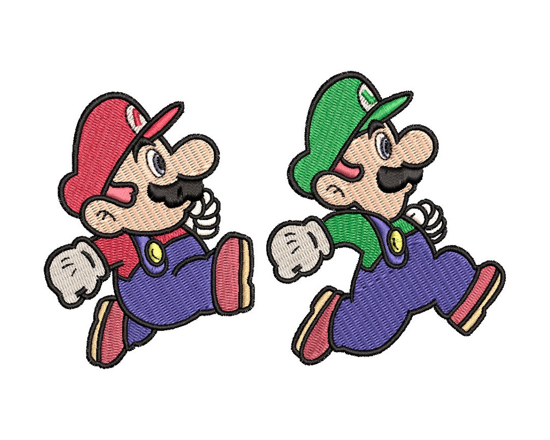 Mario & Luigi Embroidery Design - 5 SIZES - Etsy