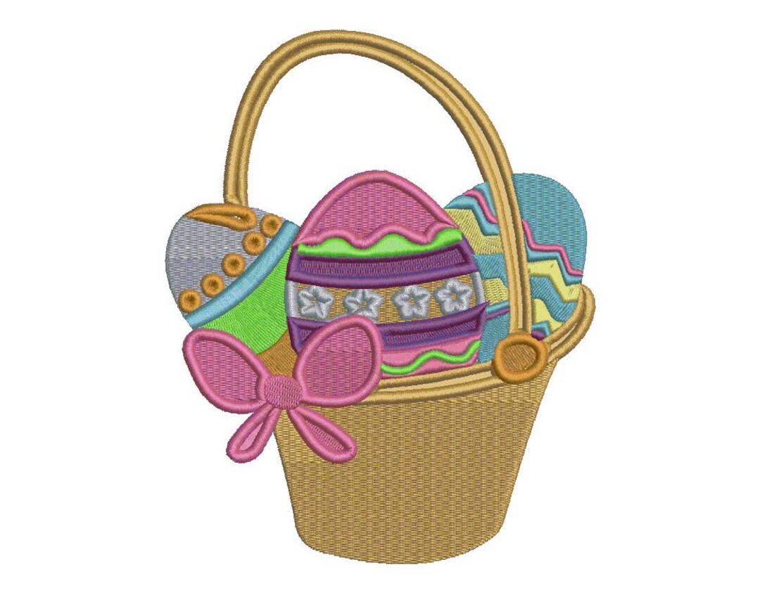 Easter Basket Embroidery Design - 4 Sizes and 6 Shapes - Etsy