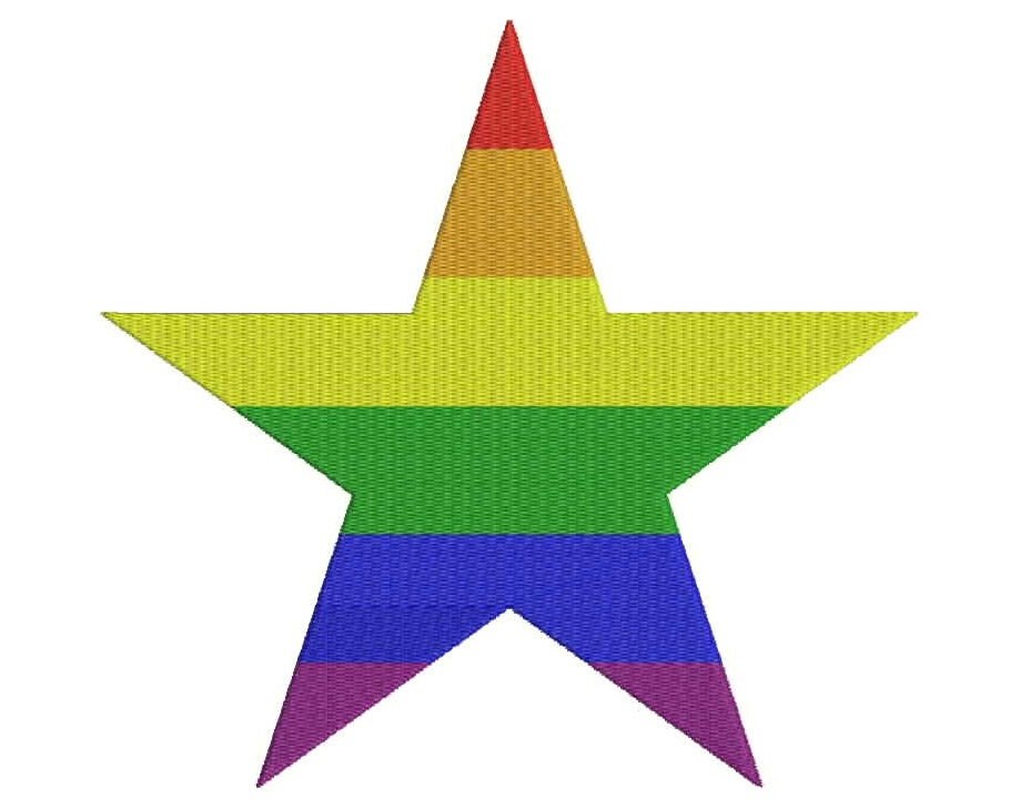 Rainbow Star Embroidery Design - 4 Sizes and 5 Formats - Etsy