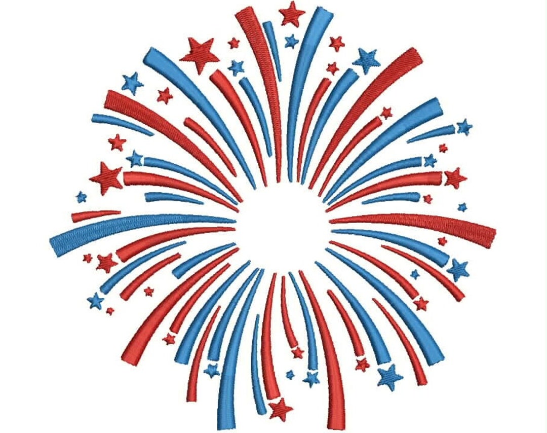 Fireworks Embroidery Design - 4 Sizes and 8 Formats - Etsy