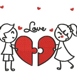 Couple Love Embroidery Design - 4 Sizes and 9 Shapes - Etsy