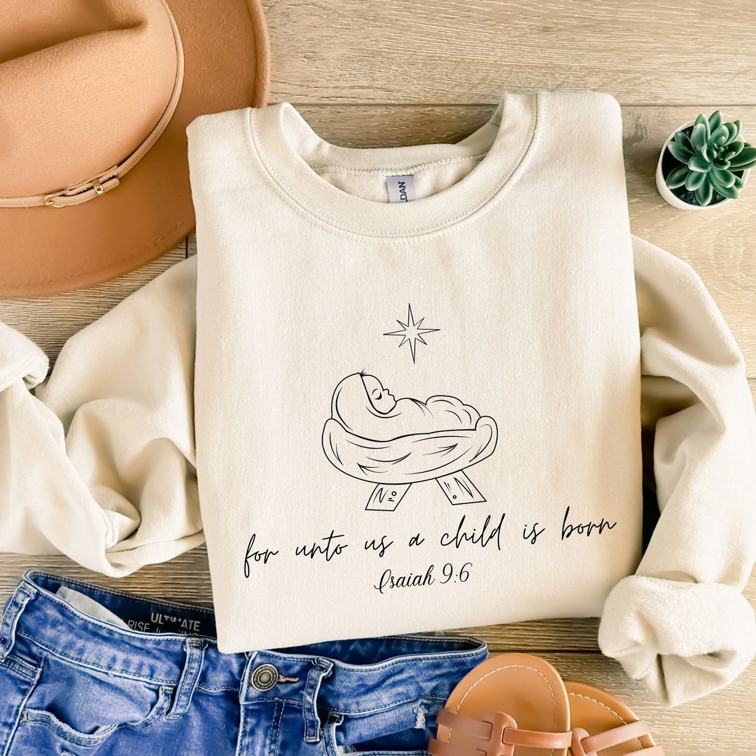 Christmas Nativity Scene Sweater, Bible Verse Christian Unisex - Etsy