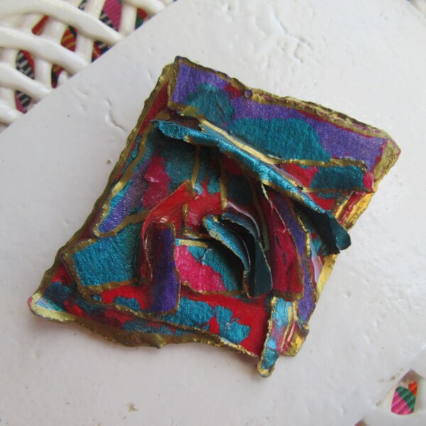 Paper Mache Brooch - Etsy