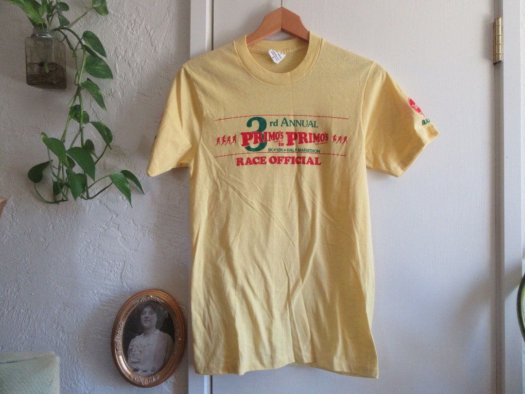 1980s Vintage Race Official T Shirt, Banana Yellow Thin Vintage T Shirt ...