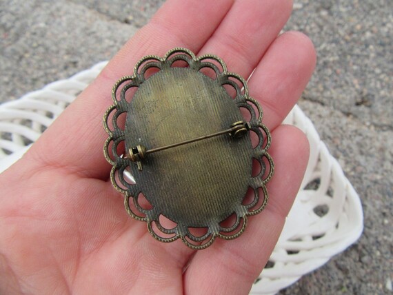 Victorian Revival Plastic Cameo Brooch, Unusual Trans… - Gem