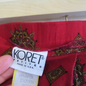 1980s Koret Petites Red Black Gold Tassel Print Skirt Pleated - Etsy