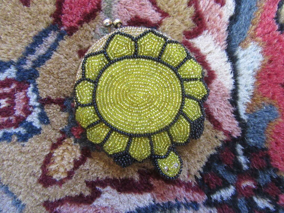 1960s/70s Beaded Coin Purse, Turtle Shaped Coin Purse, Sunflower Purse ...