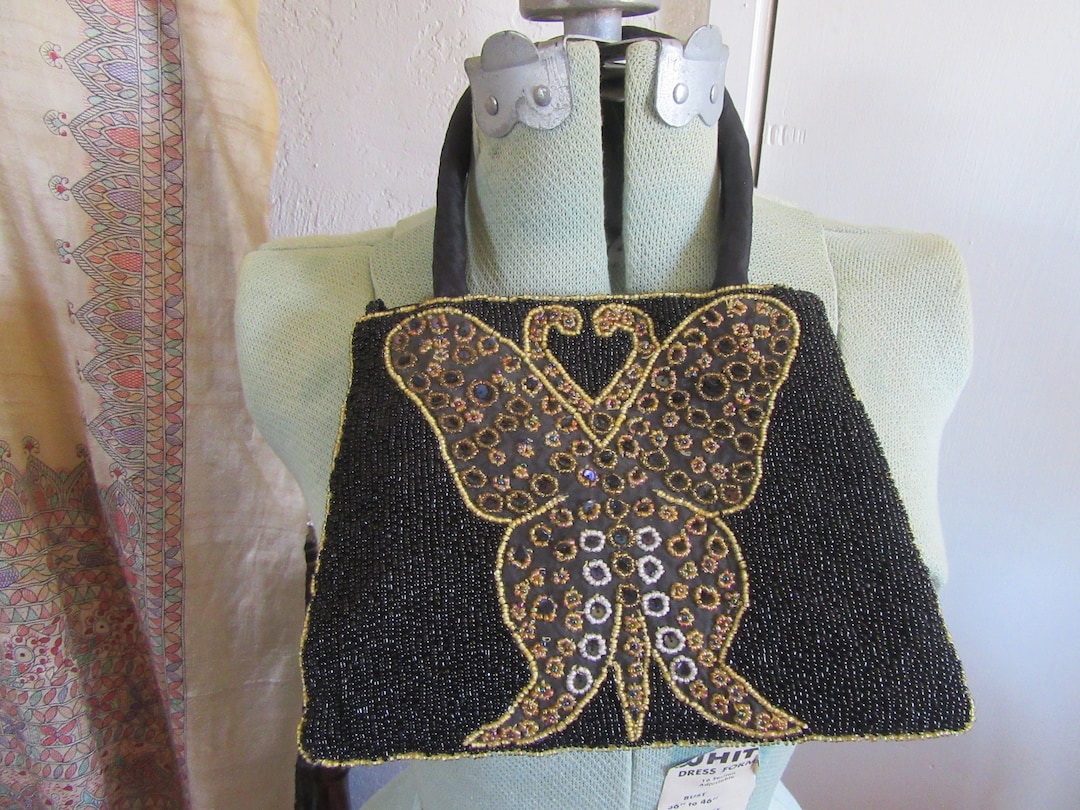 Y2K Beaded Sequined Butterfly Purse, 90s Style Purse, Whimsigoth Beaded ...
