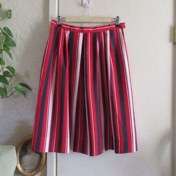 Red and White Striped Skirt - Etsy