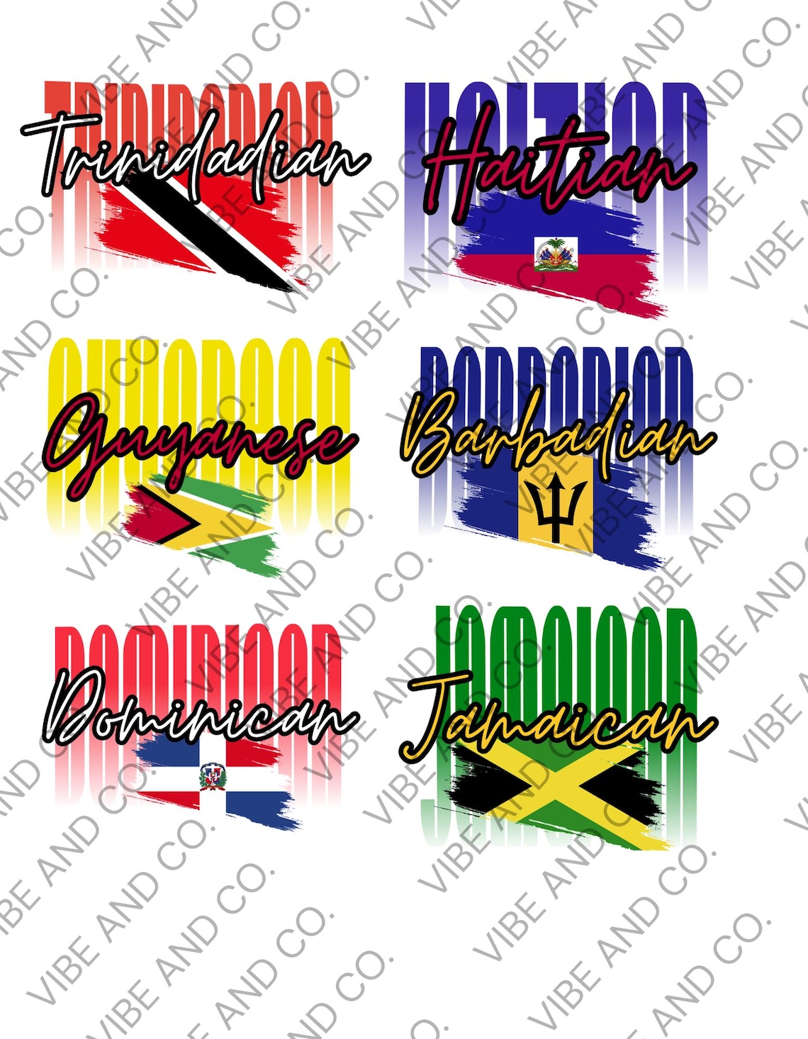 Caribbean Island Design Bundle| Png|trinidad|jamaica|haiti|barbados ...