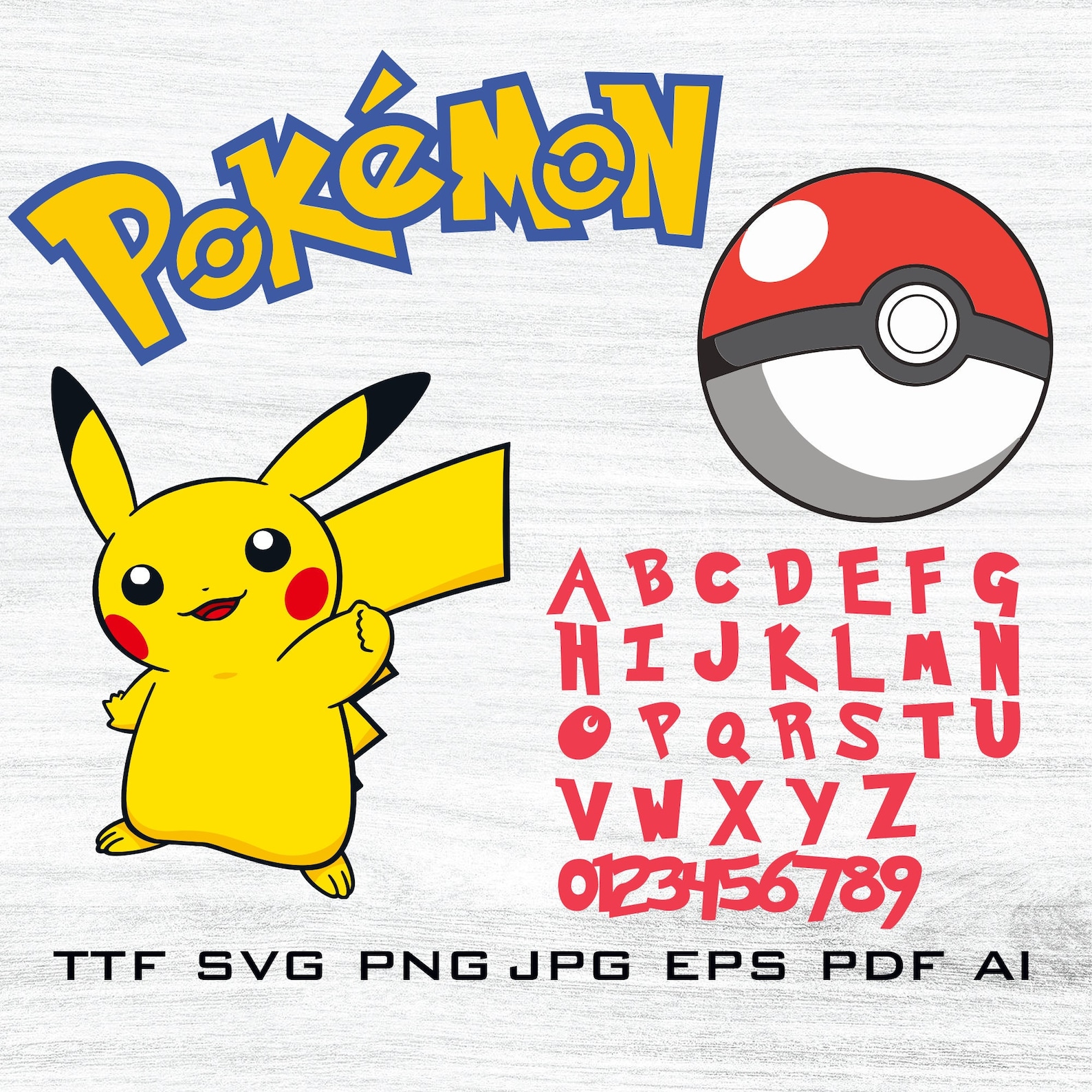 Pokemon Schrift SVG Pokemon Schrift Pokemon Buchstaben | Etsy