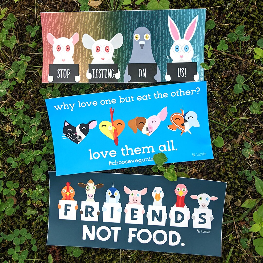 Friends Not Food Vegan Bumper Sticker Vegan for the - Etsy