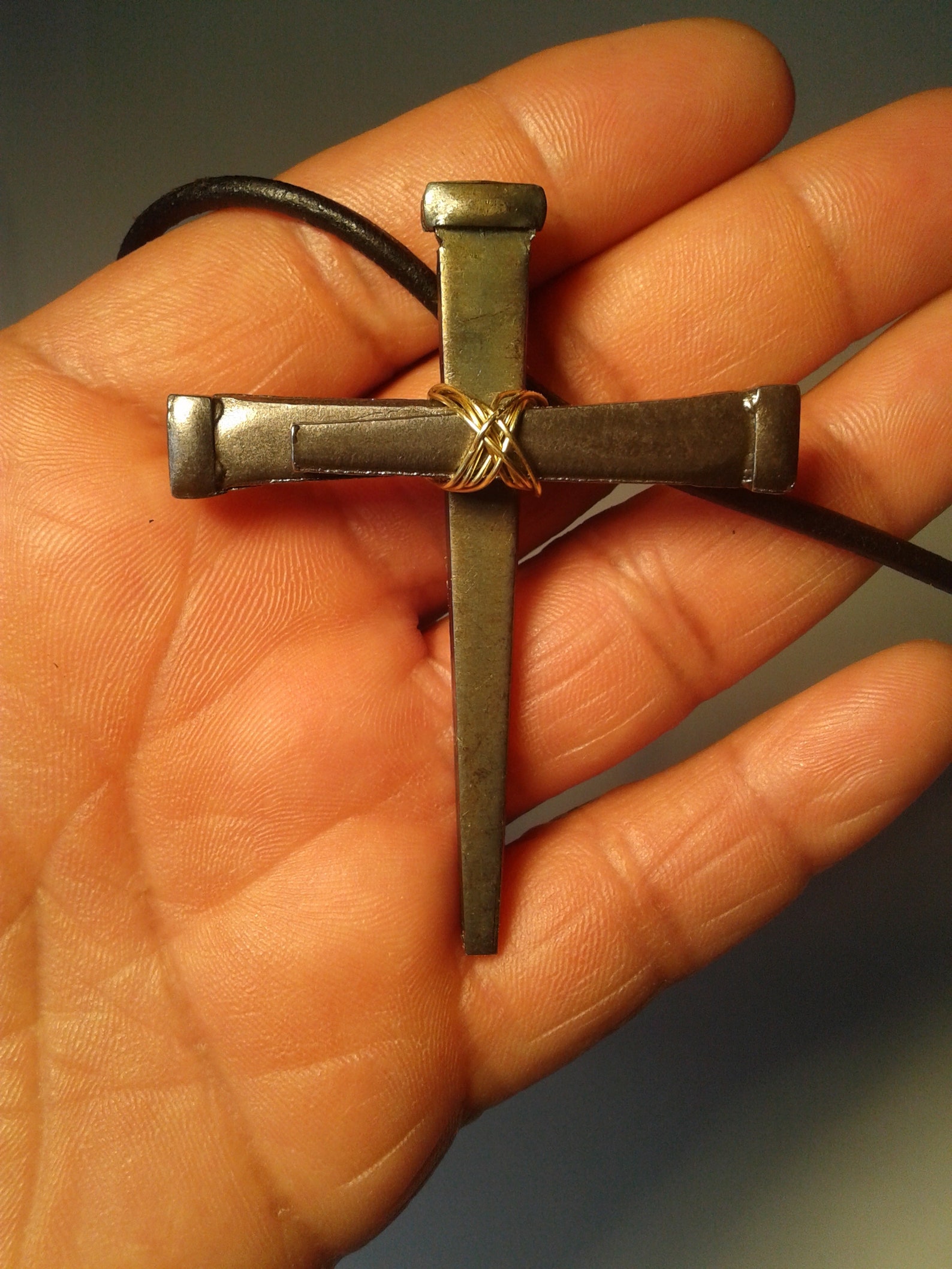 Crucifix Pendant // Nail Cross Necklace - Etsy