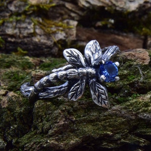 Mystical Forest Beast Engagement Ring in Silver Elvish Style - Etsy
