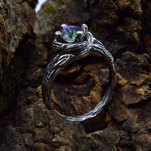 Whimsical Fantasy Fairy Wedding Ring, Filigree Floral Engagement Ring ...