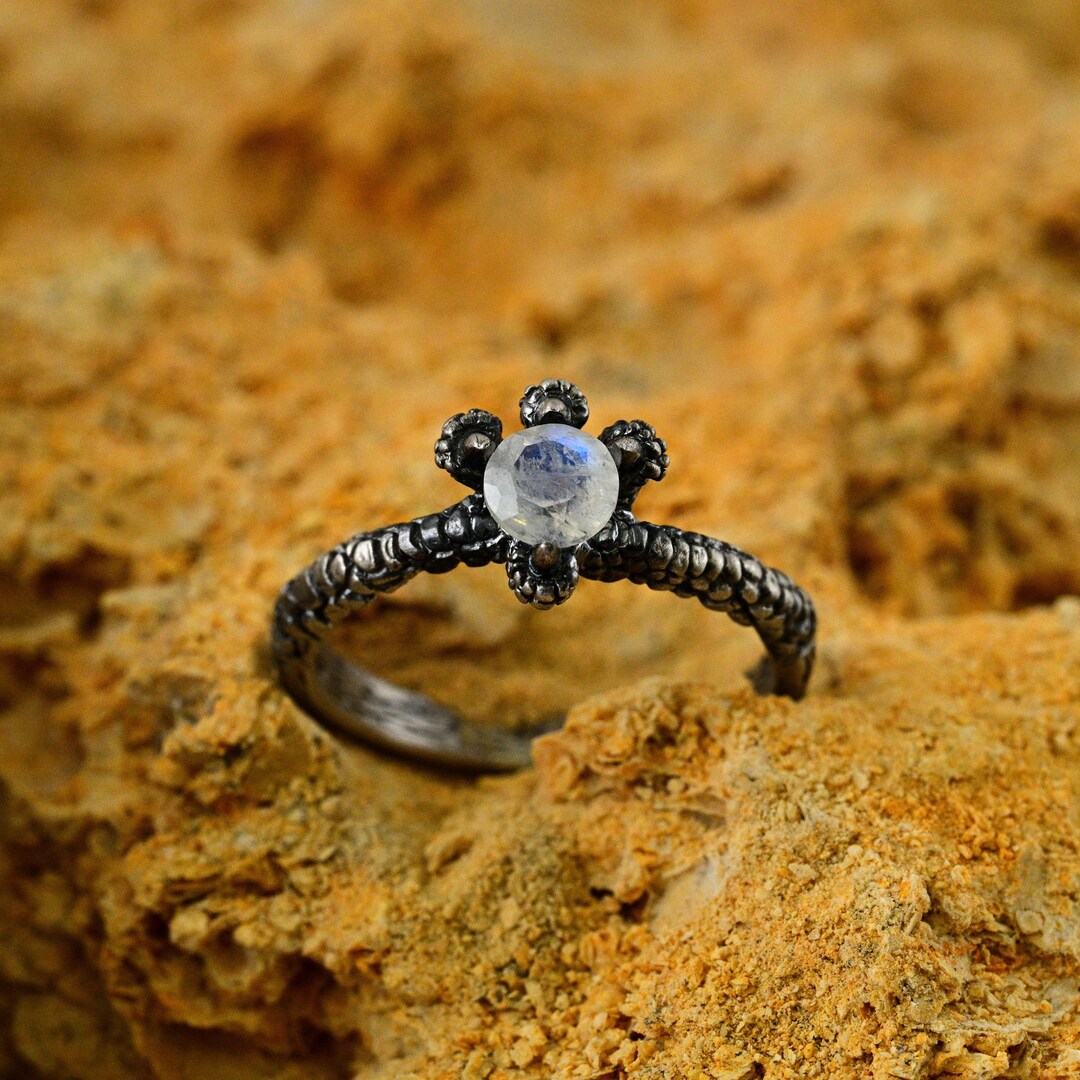 Silver Fairytale Dragon Ring for Women, Fantasy Men Dragon Wedding Ring ...