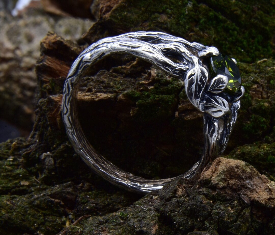 Pagan Mens Wedding Ring With Nature Themed Fantasy Mens Band - Etsy