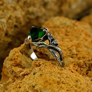 Whimsical Forest Wedding Ring With Tree, Woodland Ethereal Engagement ...