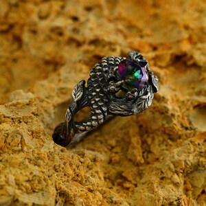 Mystical Dragon Claw Fantasy Wedding Ring in Silver, Simple Woodland ...