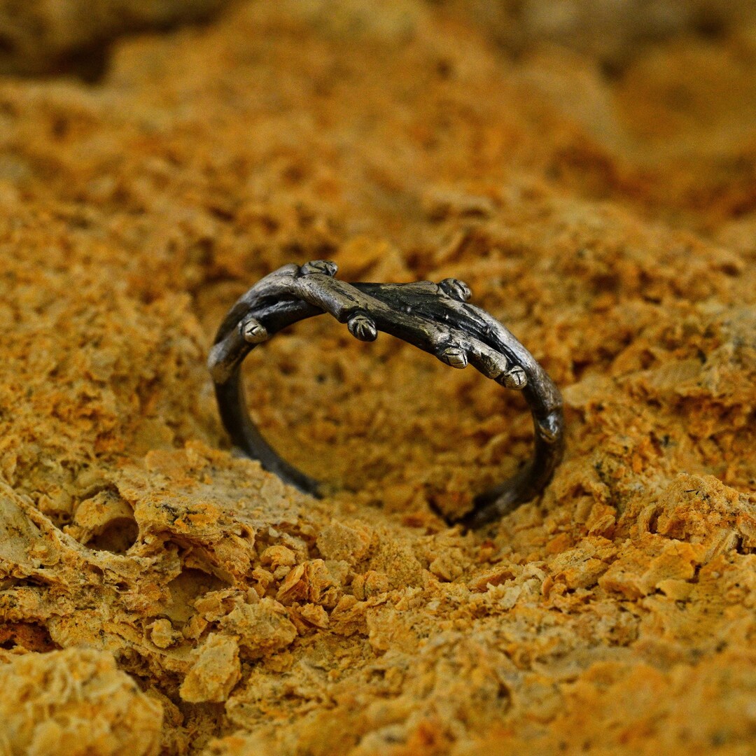 Silver Willow Twig Engagement Ring, Unique Fairytale Promise Ring, Enchant Forest Theme Wedding ...