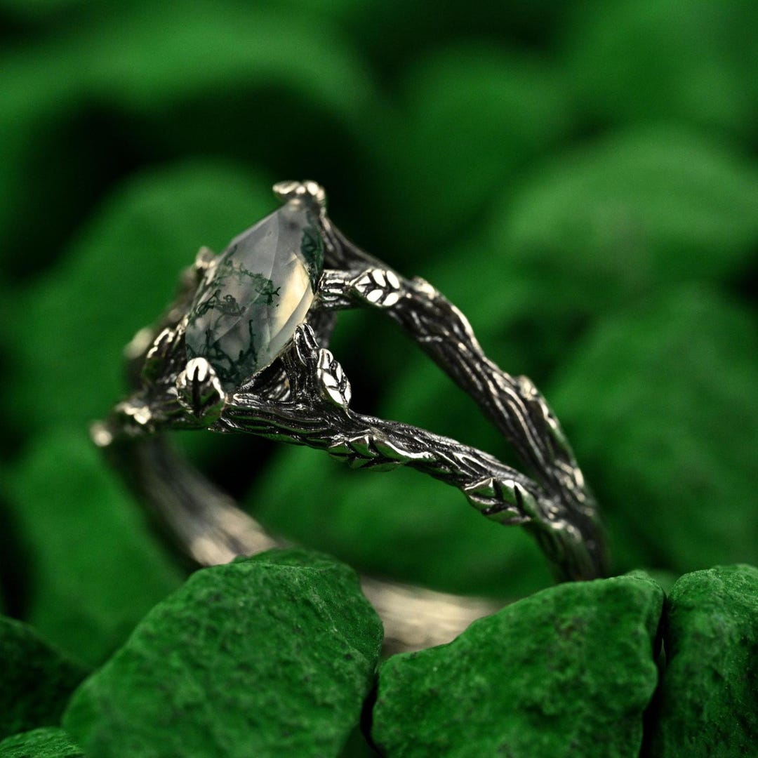 Sterling Silver Fairy Ring: Tree Bark Branch, Nature Inspired Jewelry ...