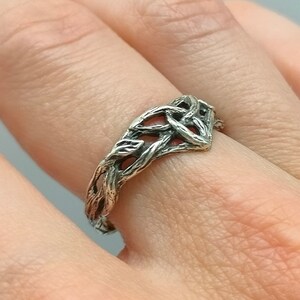 Fantasy Braided Tree Engagement Ring With Knot Twig Leaf, Unusual Women ...