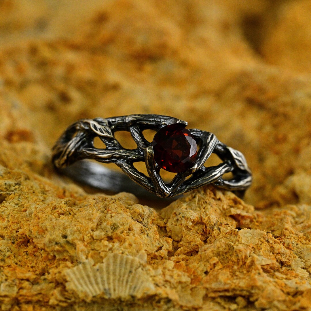 Viking Engagement Ring for Women, Sterling Silver Weave Ring With Braided Branch, Celtic Forest ...