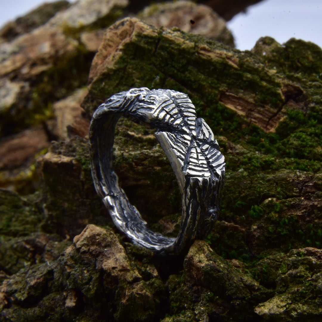 Whimsical Forest Tree Stump Engagement Ring With Bark Texture - Etsy