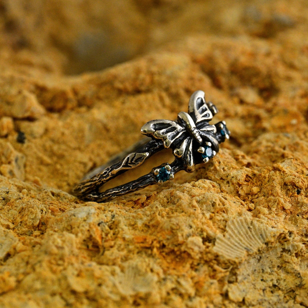 Winter Fairy Engagement Ring With Celestial Forest Band, Fantasy ...