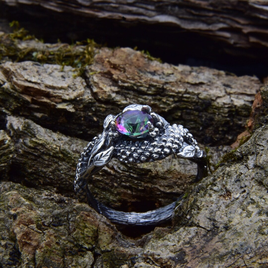 Mystical Dragon Claw Fantasy Wedding Ring in Silver Simple - Etsy
