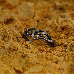 Fantasy Braided Tree Engagement Ring With Knot Twig Leaf, Unusual Women ...